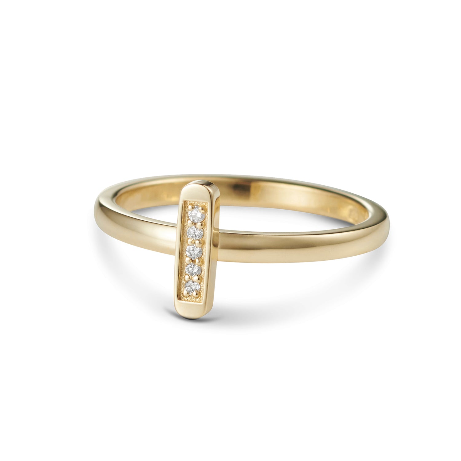 Designer Diamond Stack Ring Solid Yellow Gold | Luke Rose Diamond Rings ...