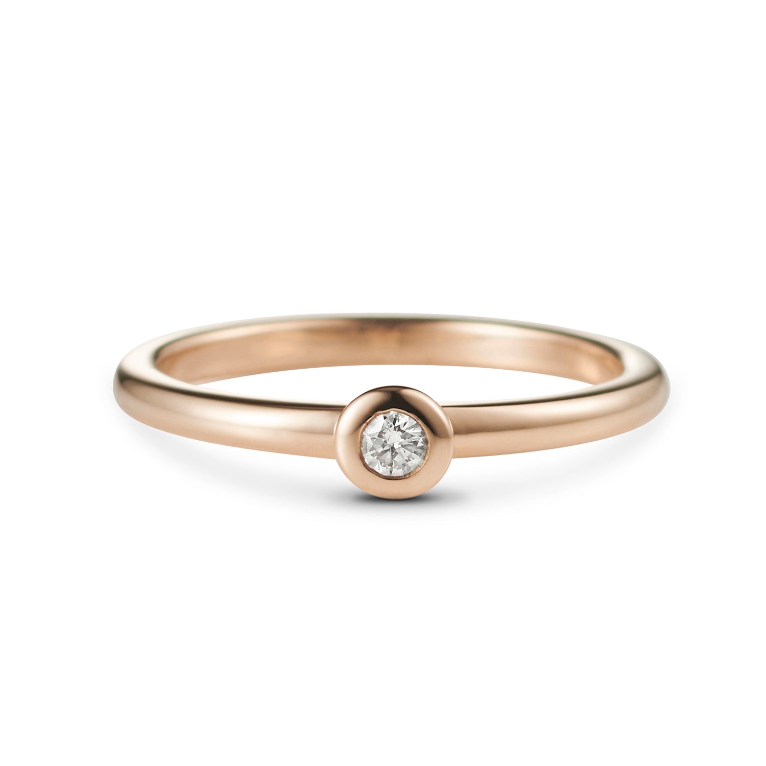 Designer Stack Ring in Solid Rose Gold | Luke Rose Sliding Diamonds ...