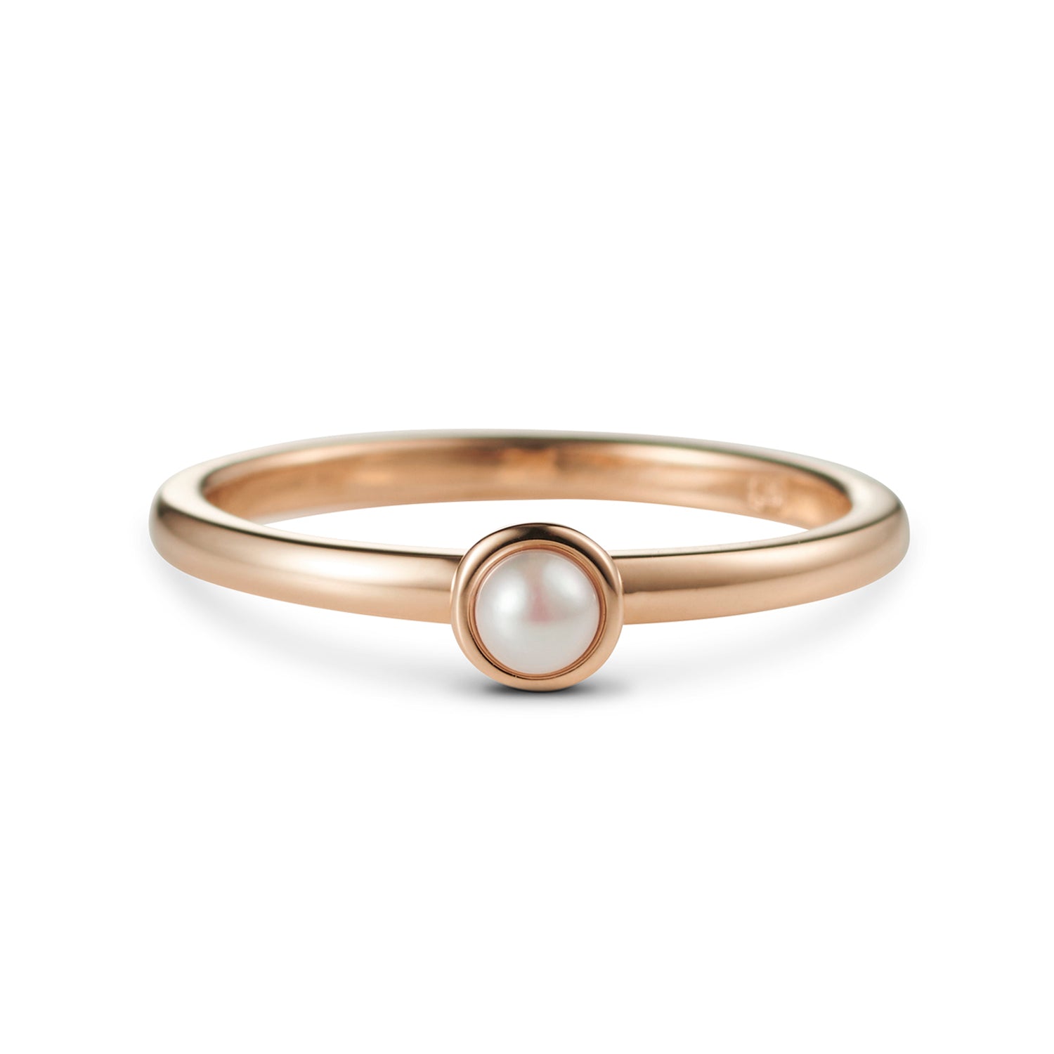 Pearl Stack Ring in Solid Rose Gold | Luke Rose Akoya Pearl Gold Ring ...