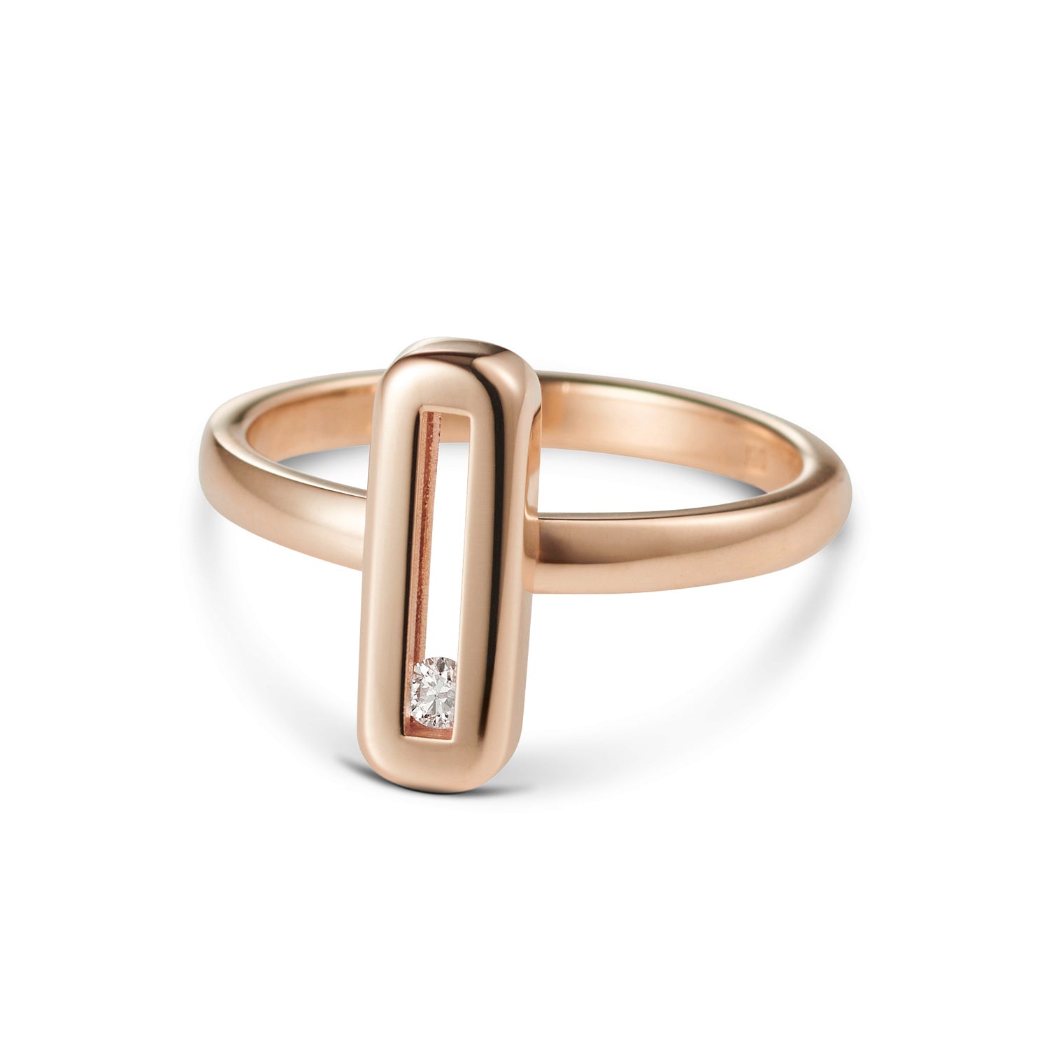 Unique Diamond Stack Ring Solid Rose Gold | Luke Rose Sliding Diamonds ...
