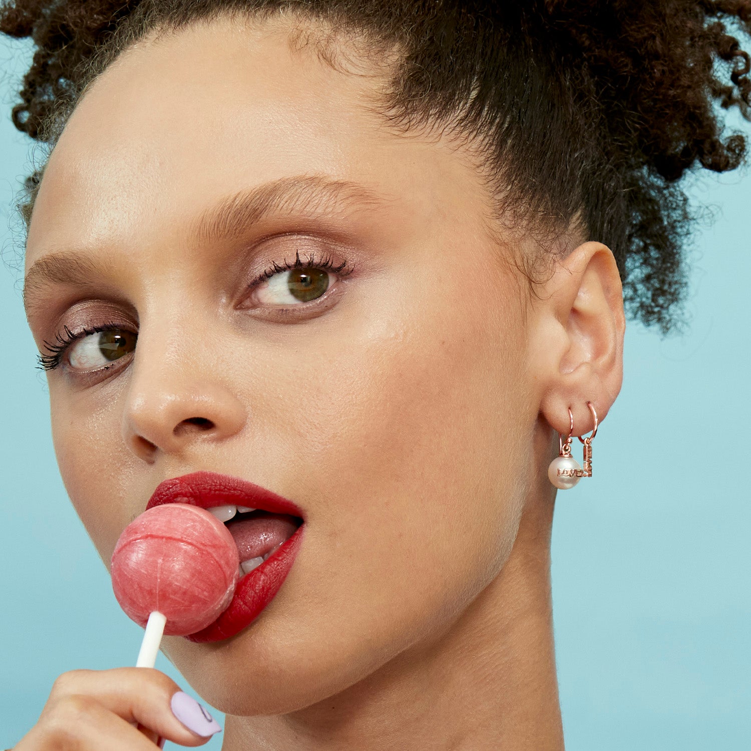 Solid Rose Gold Sleeper Earrings | Gold Hoop Earrings by LUKE ROSE ...