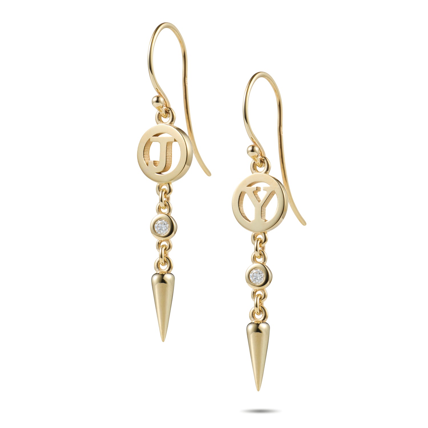 Solid Gold Sleeper Earrings | Gold Hoop Earrings by LUKE ROSE online ...