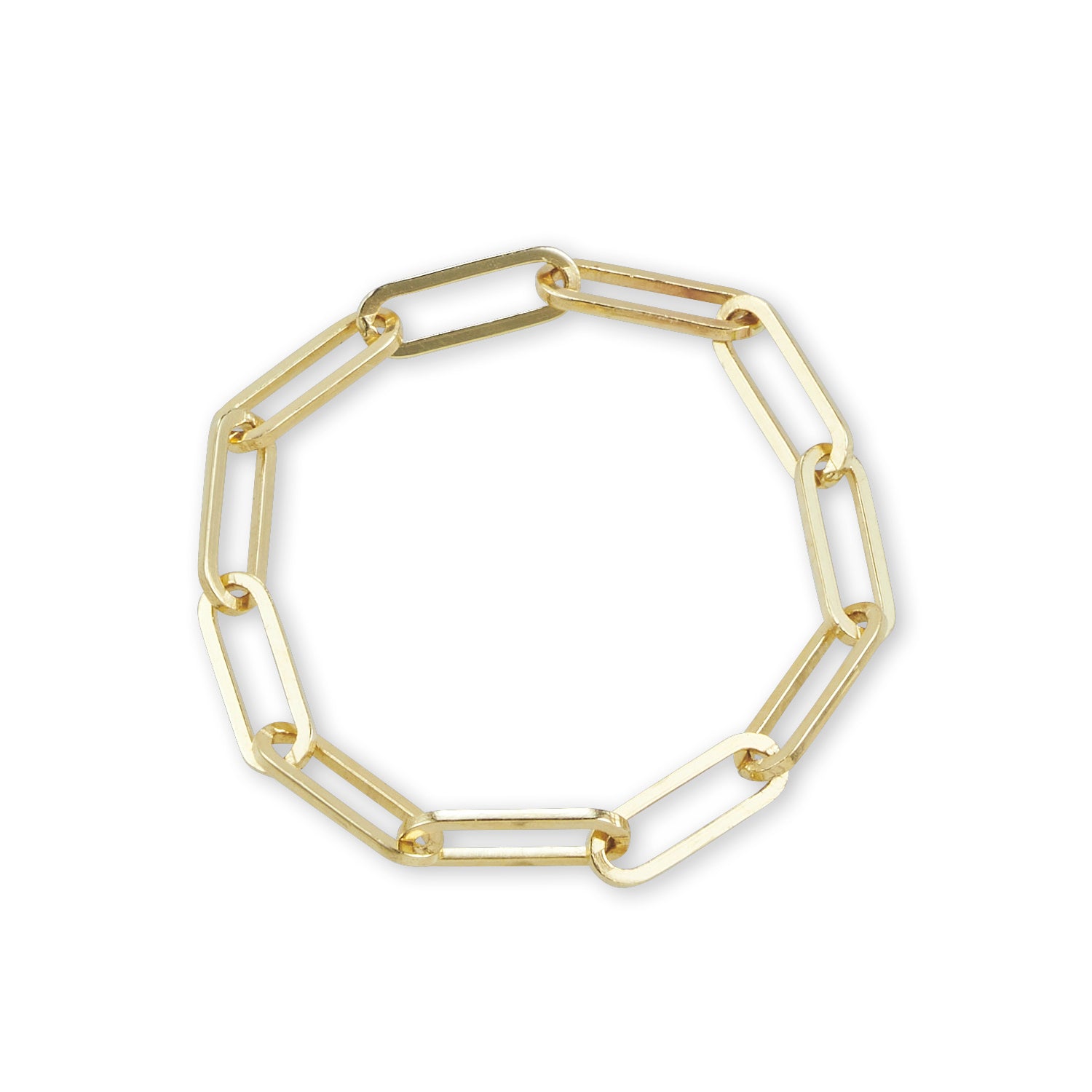 Paperclip Link Ring in Yellow Gold – Luke Rose Jewellery