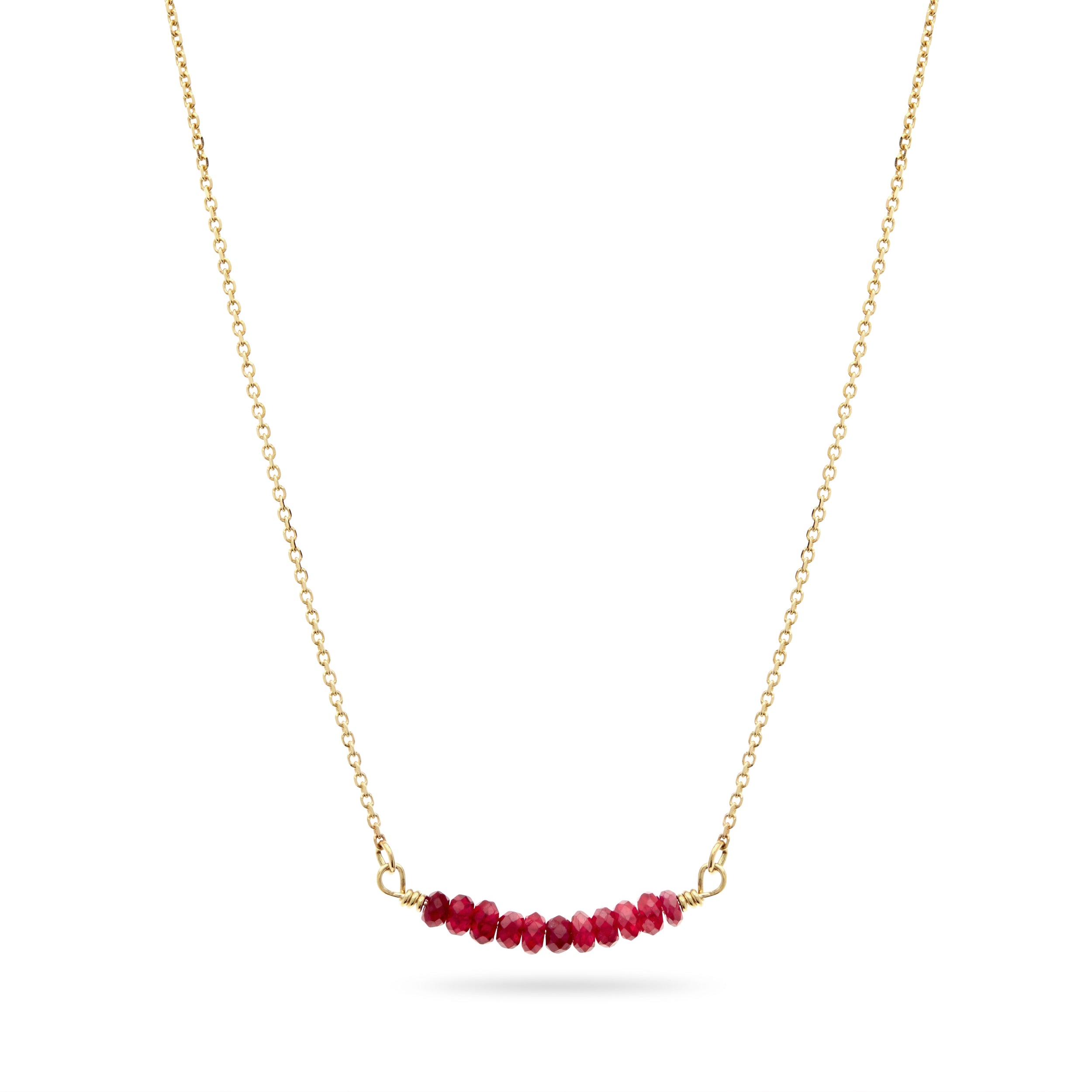 Ruby Smile Necklace in Yellow Gold | Luke Rose Jewellery